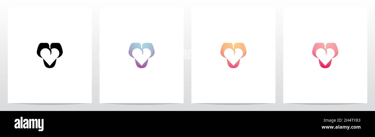Heart On Letter Logo Design Y Stock Vector Image & Art - Alamy