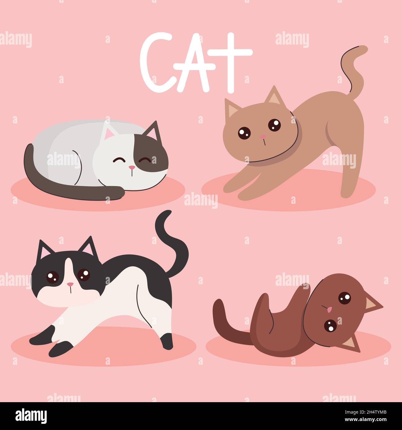 cute cats group Stock Vector Image & Art - Alamy