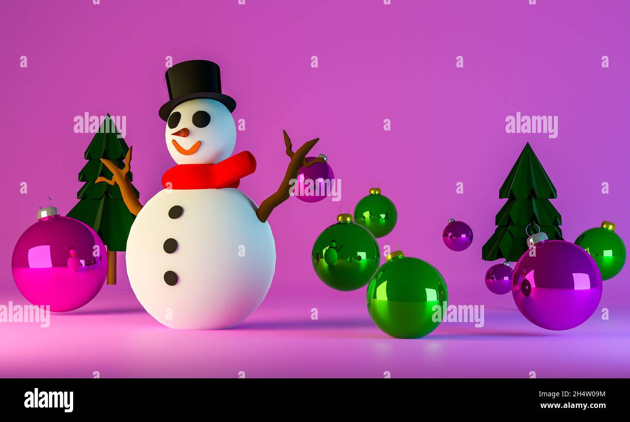 3D render depicting a Christmas scene Stock Photo - Alamy