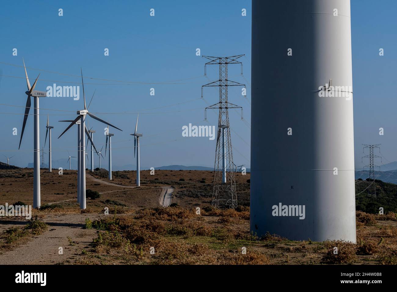 Aerial view wind turbine spain hi-res stock photography and images - Alamy
