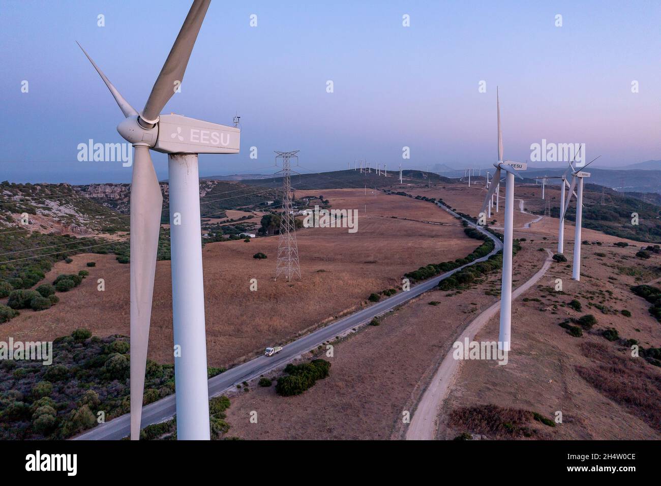 Aerial view wind turbine spain hi-res stock photography and images - Alamy