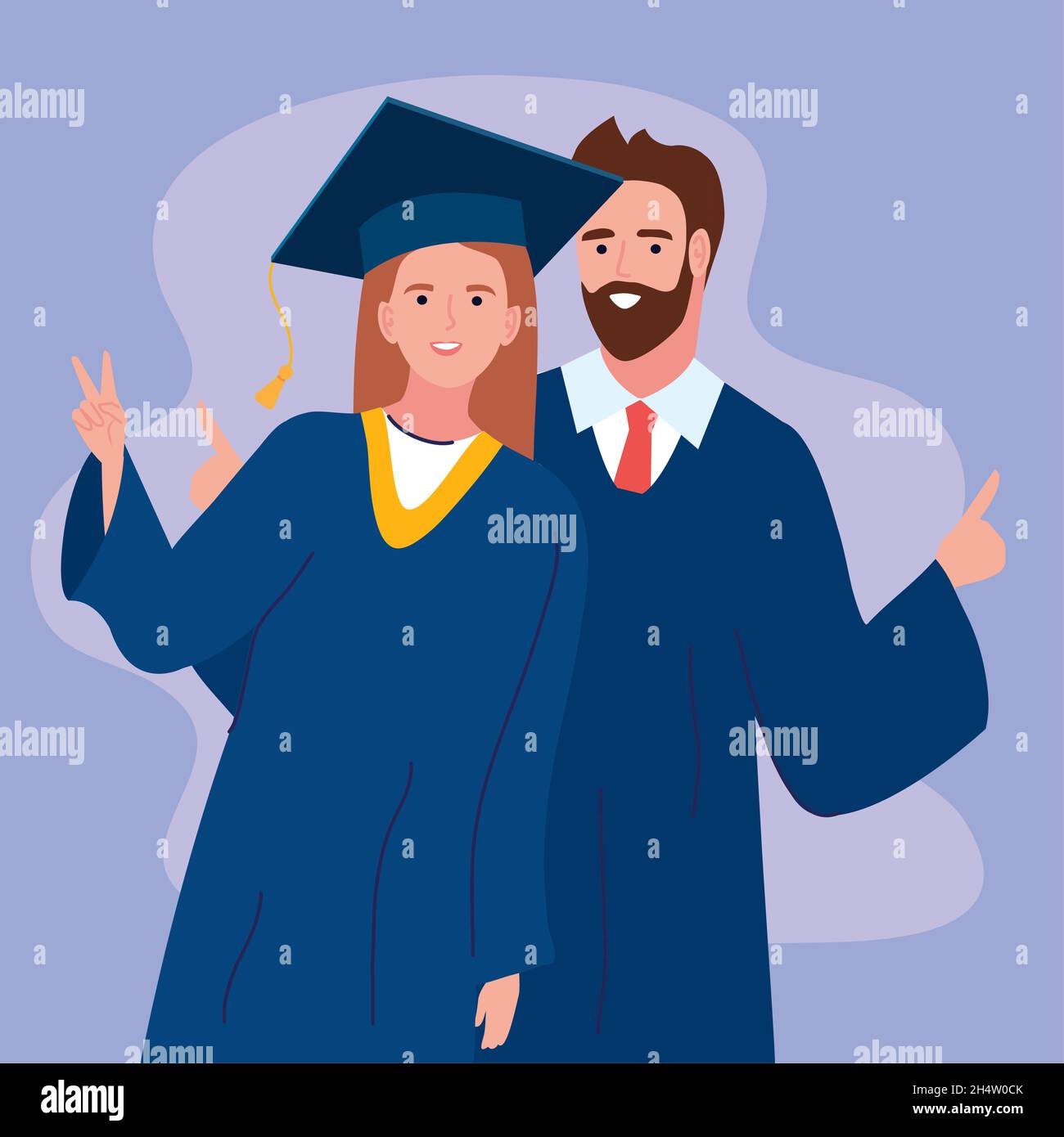 couple happy graduated Stock Vector Image & Art - Alamy