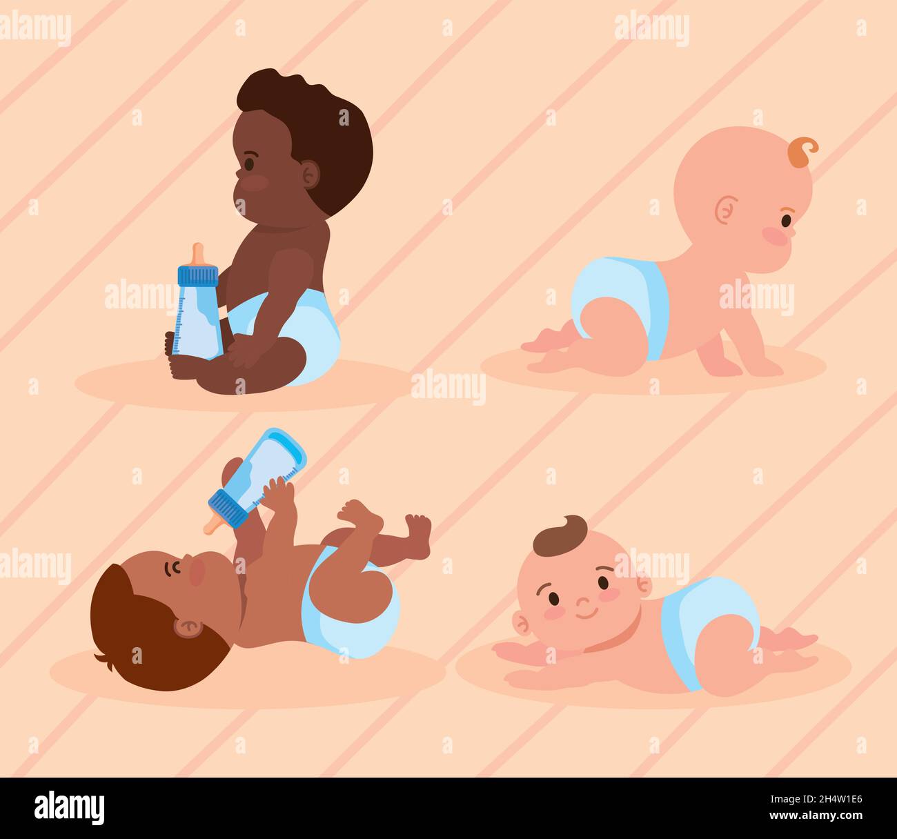 group of cute babies Stock Vector Image & Art - Alamy