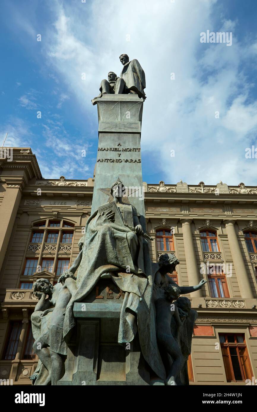 Statue of Manuel Montt and Antonio Varas, Plaza Montt-Varas, Santiago ...