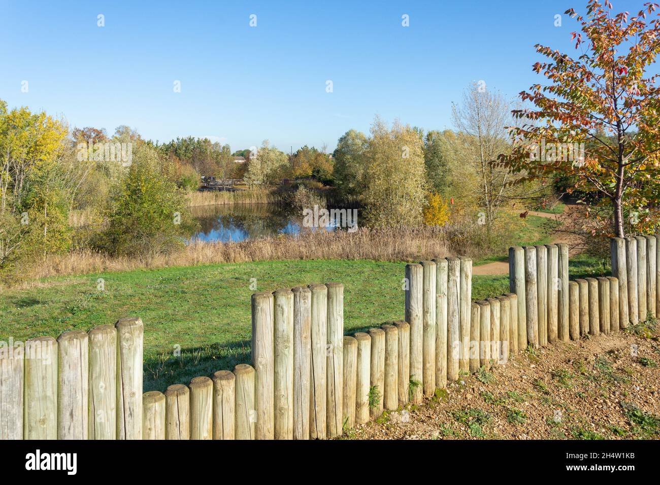 Bedfont Lakes Country Park from The Mote, Bedfont, London Borough of ...