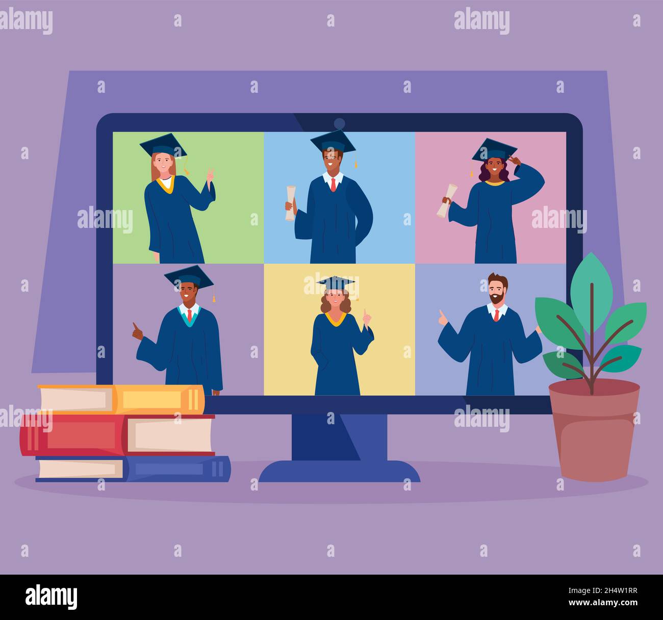 Computer technology students monitor Stock Vector Images - Alamy