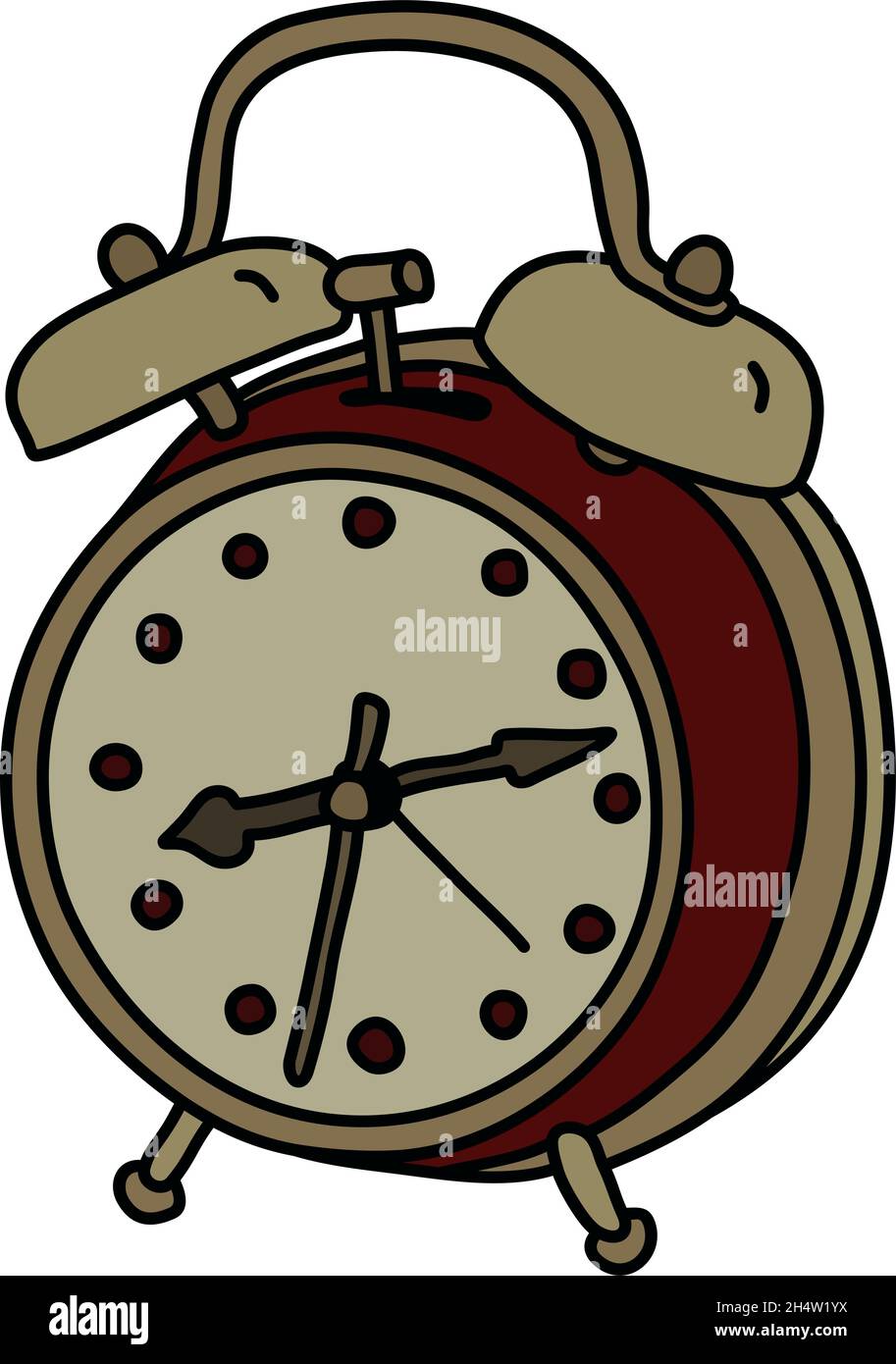 The vector illustration of a vintage alarm clock Stock Vector Image ...