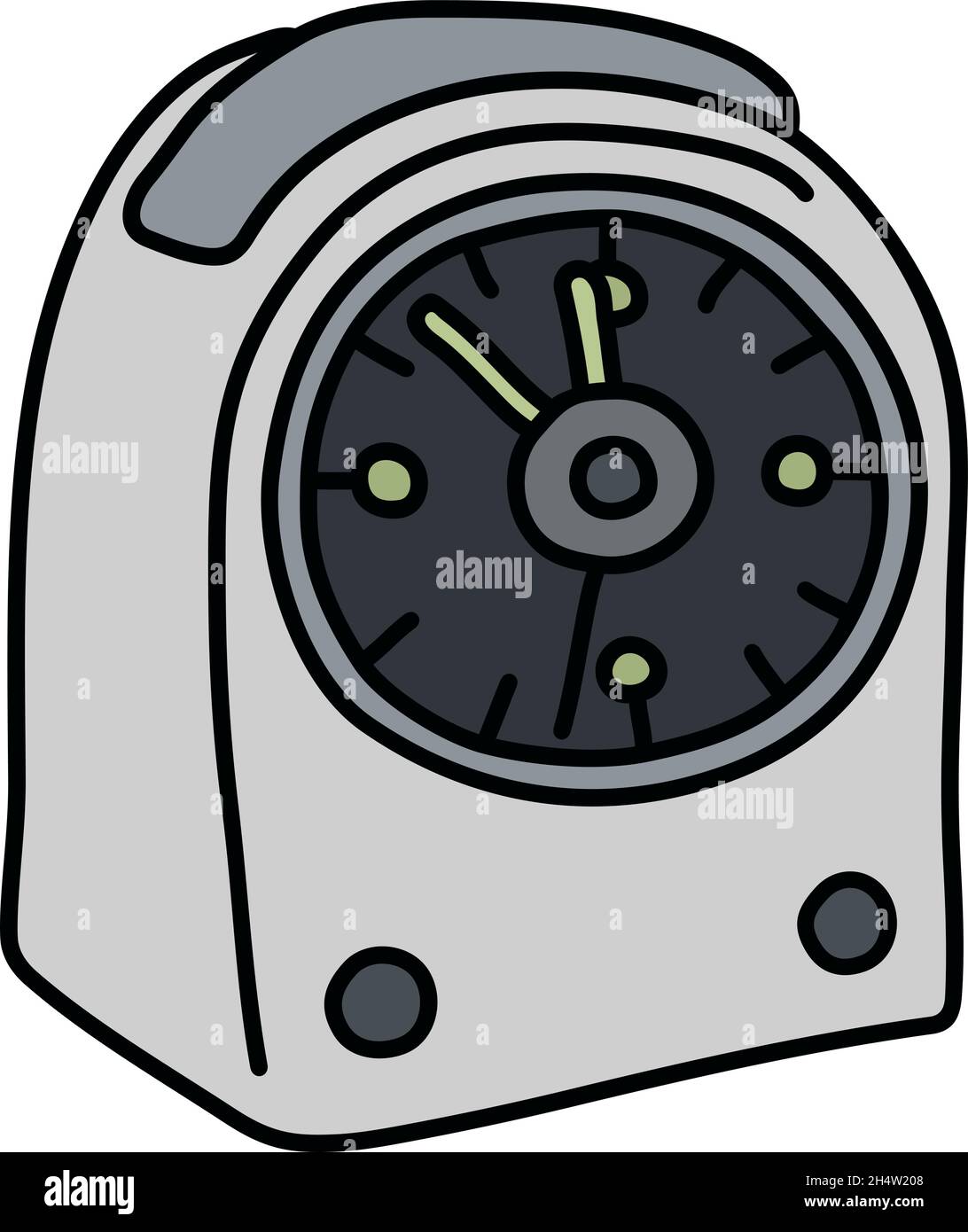 The vector illustration of a light small plastic alarm clock Stock ...