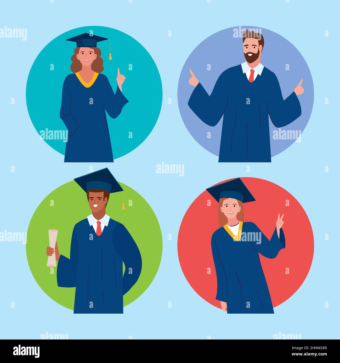 group people graduated Stock Vector Image & Art - Alamy