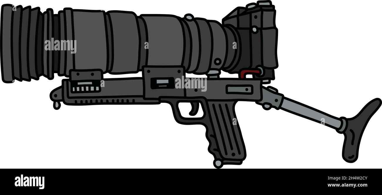The vector illustration of a black large photo rifle Stock Vector Image ...