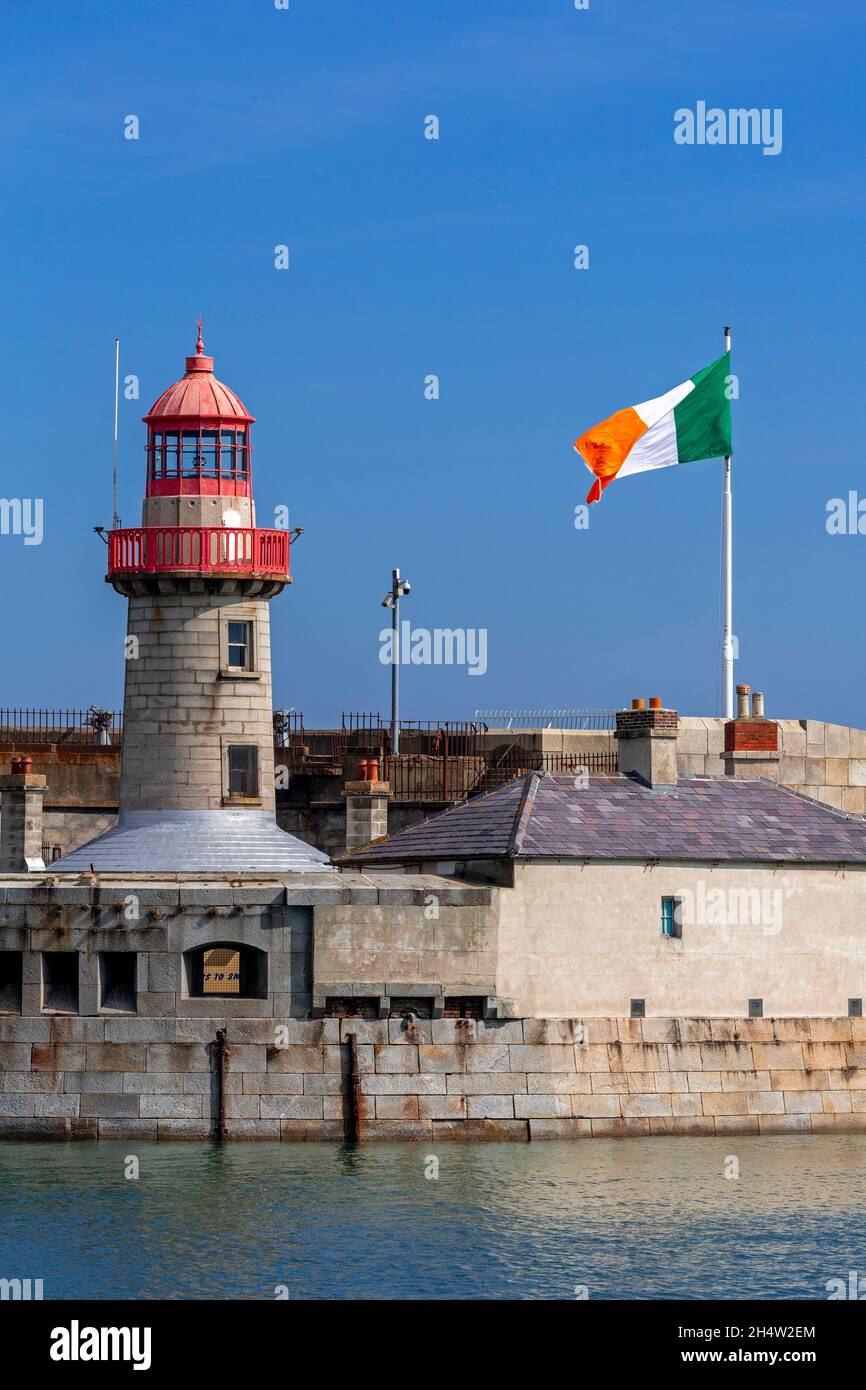 East Pier Lighthouse, Dun Laoghaire Harbour, County Dublin, Ireland ...