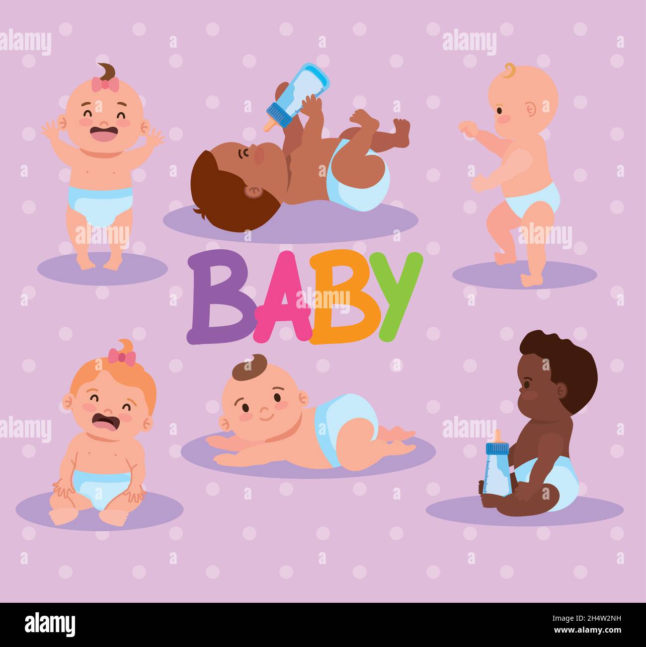 Newborn babies group Stock Vector Images - Alamy