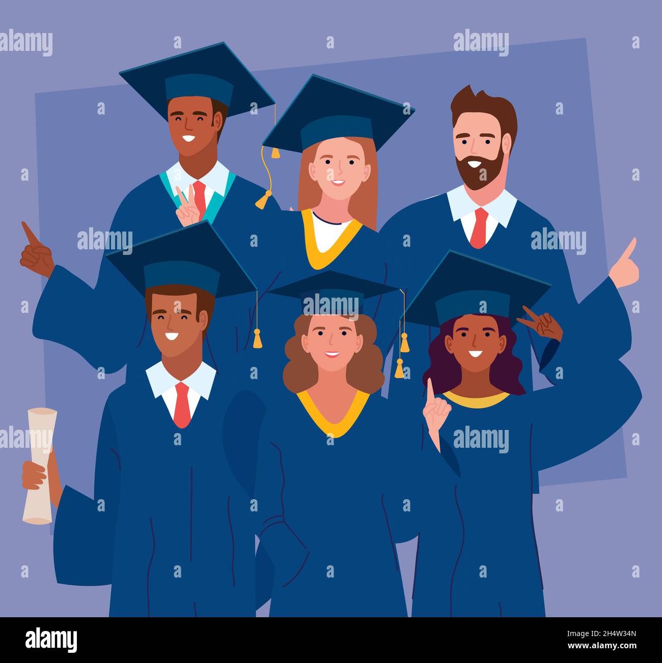 happy graduated people Stock Vector Image & Art - Alamy
