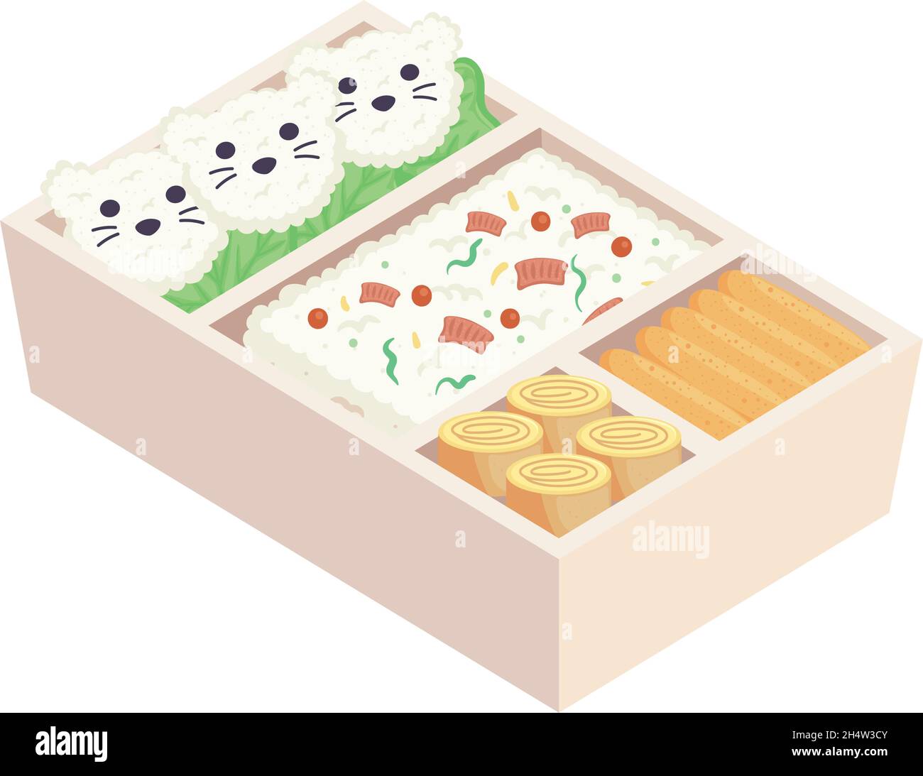 beige bento box with lunch Stock Vector Image & Art - Alamy