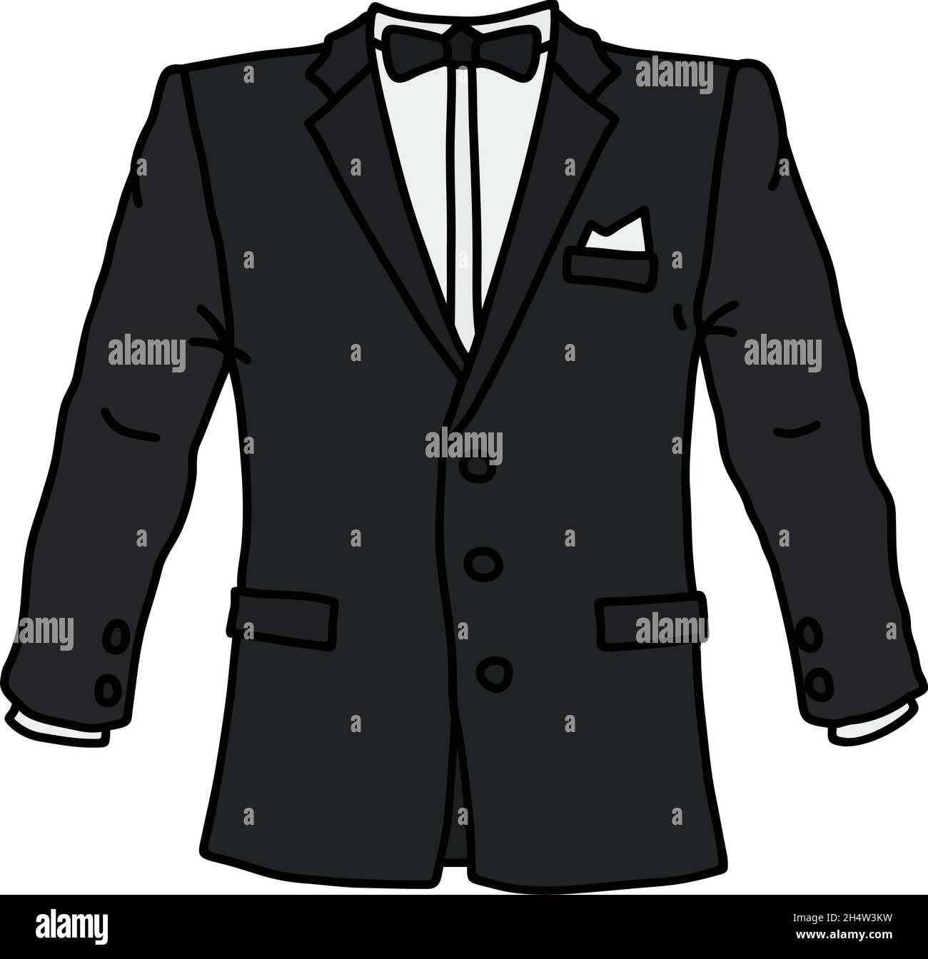 The vectorized hand drawing of a black evening jacket Stock Vector ...