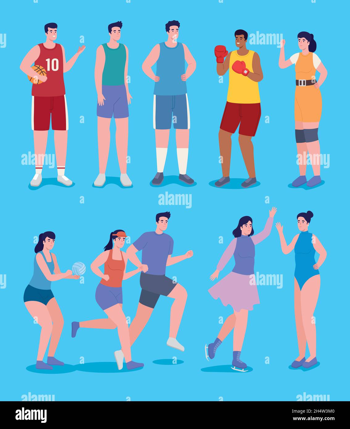 ten athletes sport characters Stock Vector Image & Art - Alamy