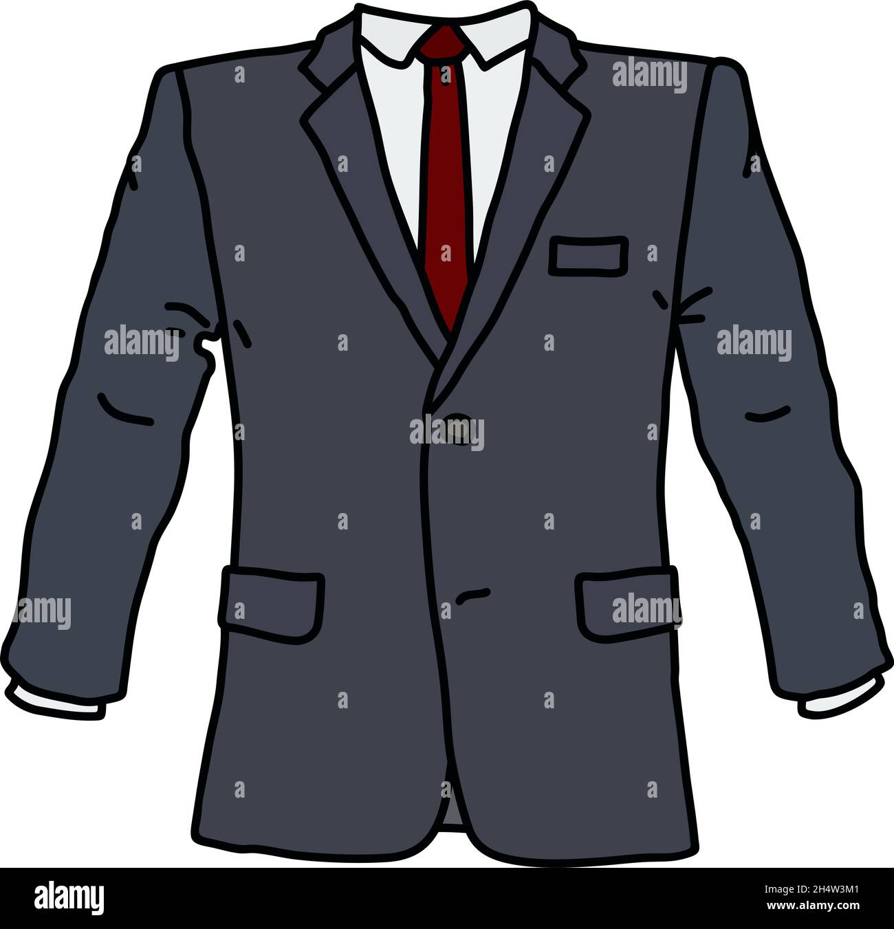 The vectorized hand drawing of a dark gray jacket Stock Vector Image ...