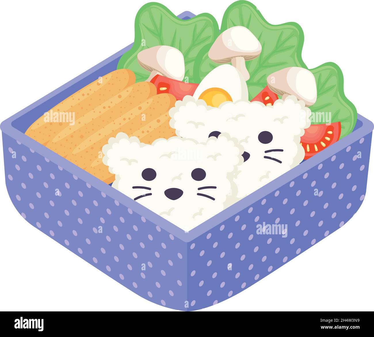purple bento box with lunch Stock Vector Image & Art - Alamy