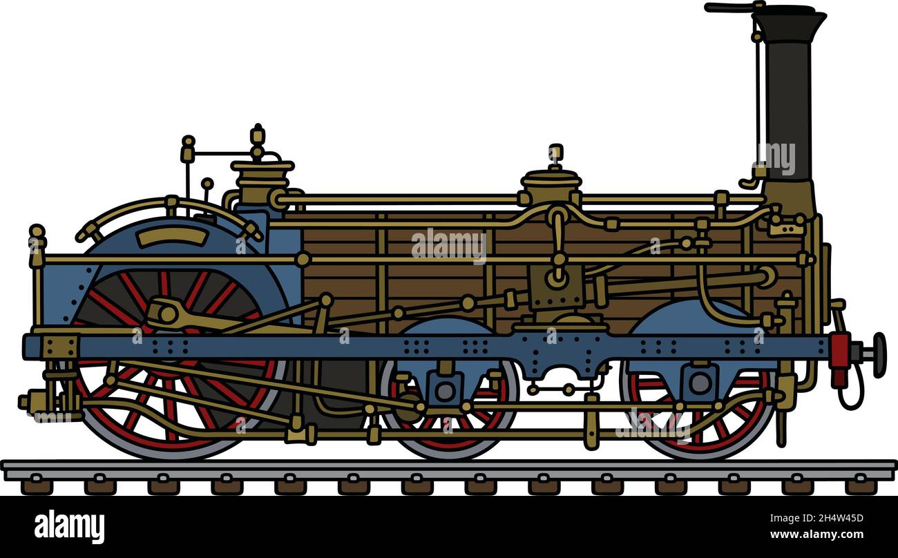 Hand drawing of a vintage steam locomotive Stock Vector Image & Art - Alamy