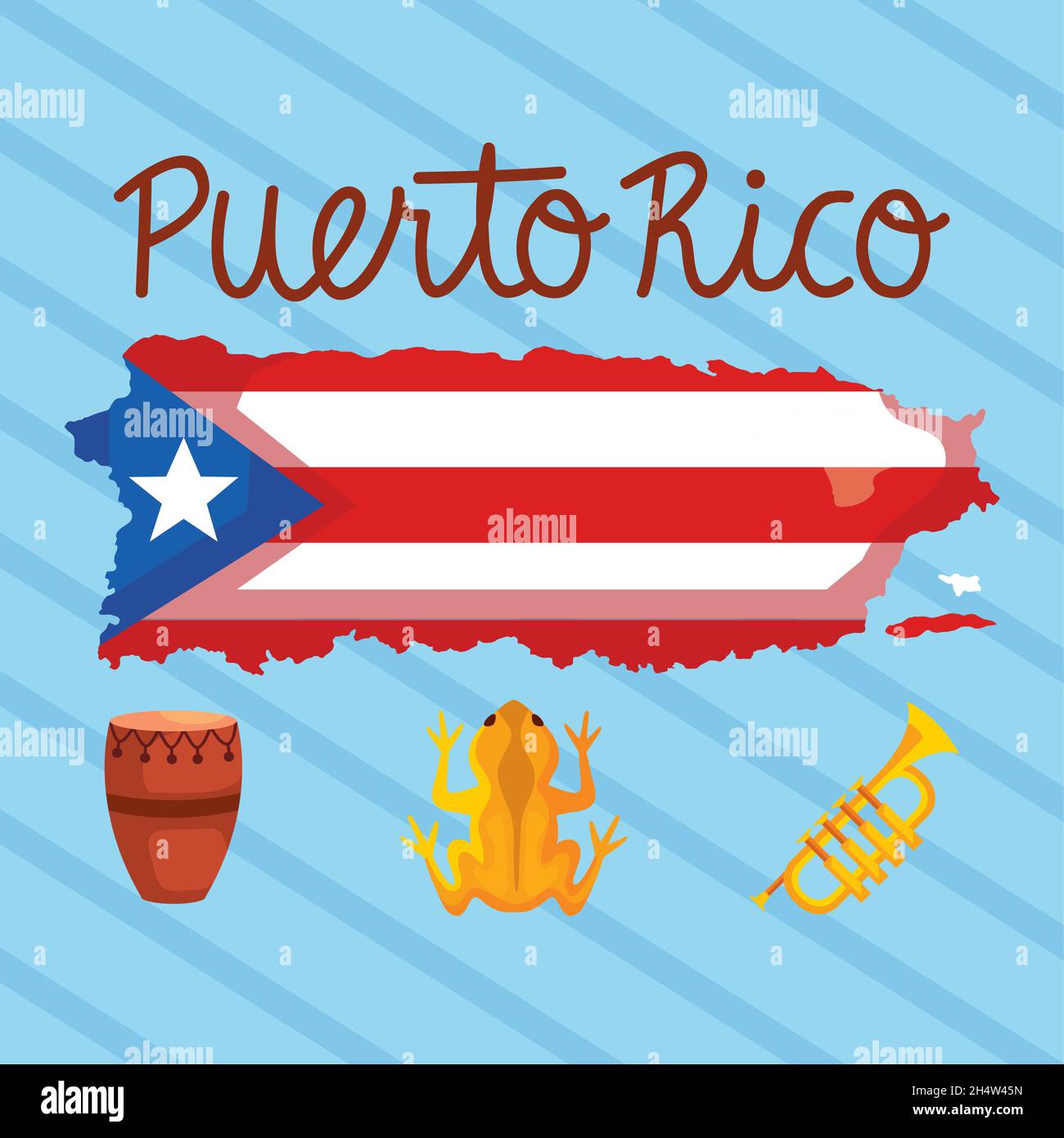 flag puerto rico and icons Stock Vector Image & Art - Alamy