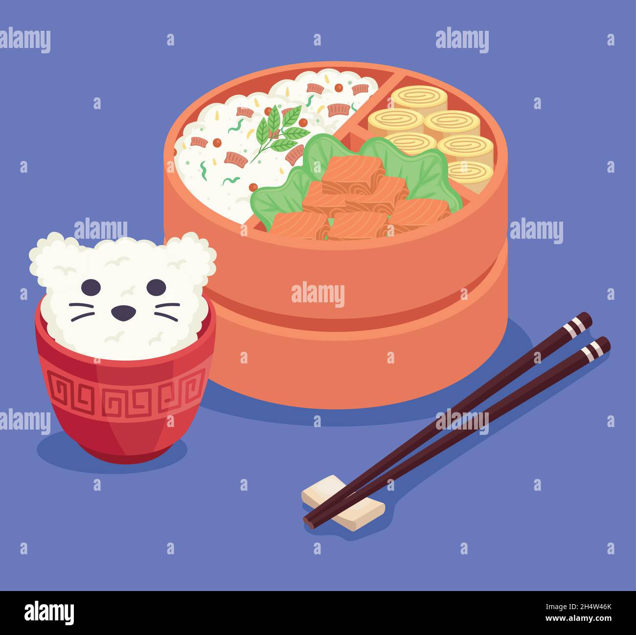orange bento box lunch Stock Vector Image & Art - Alamy