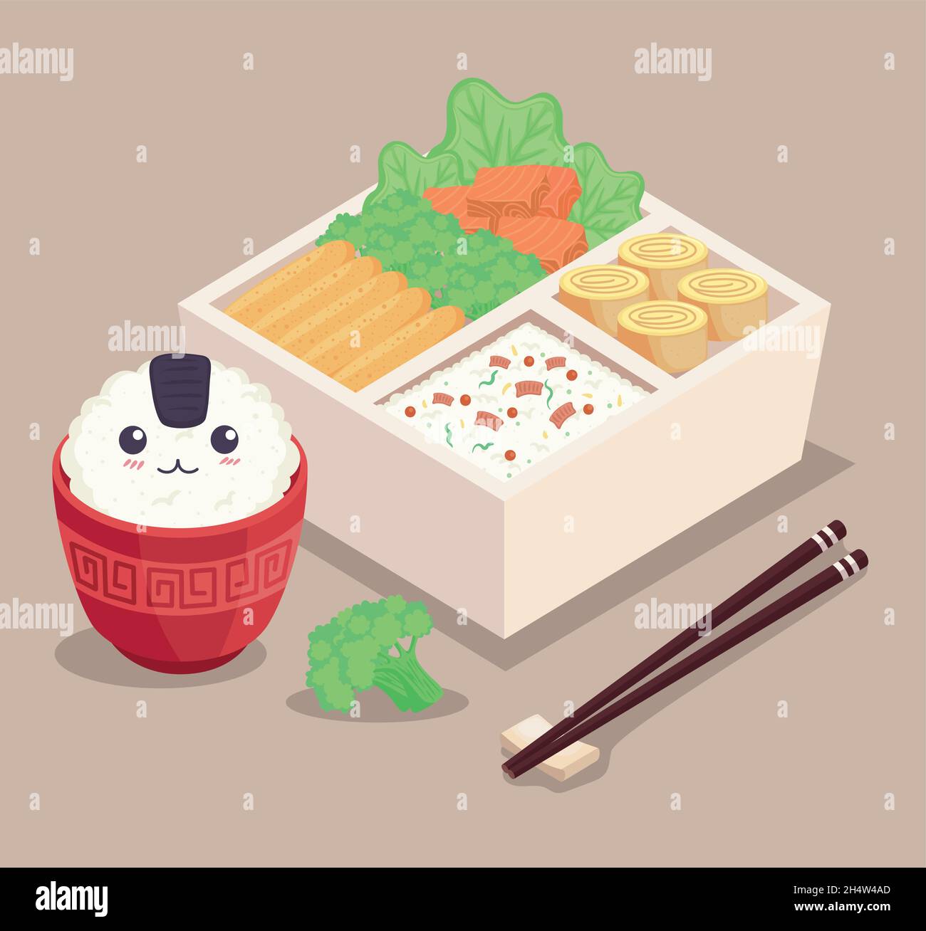 beige bento box lunch Stock Vector Image & Art - Alamy