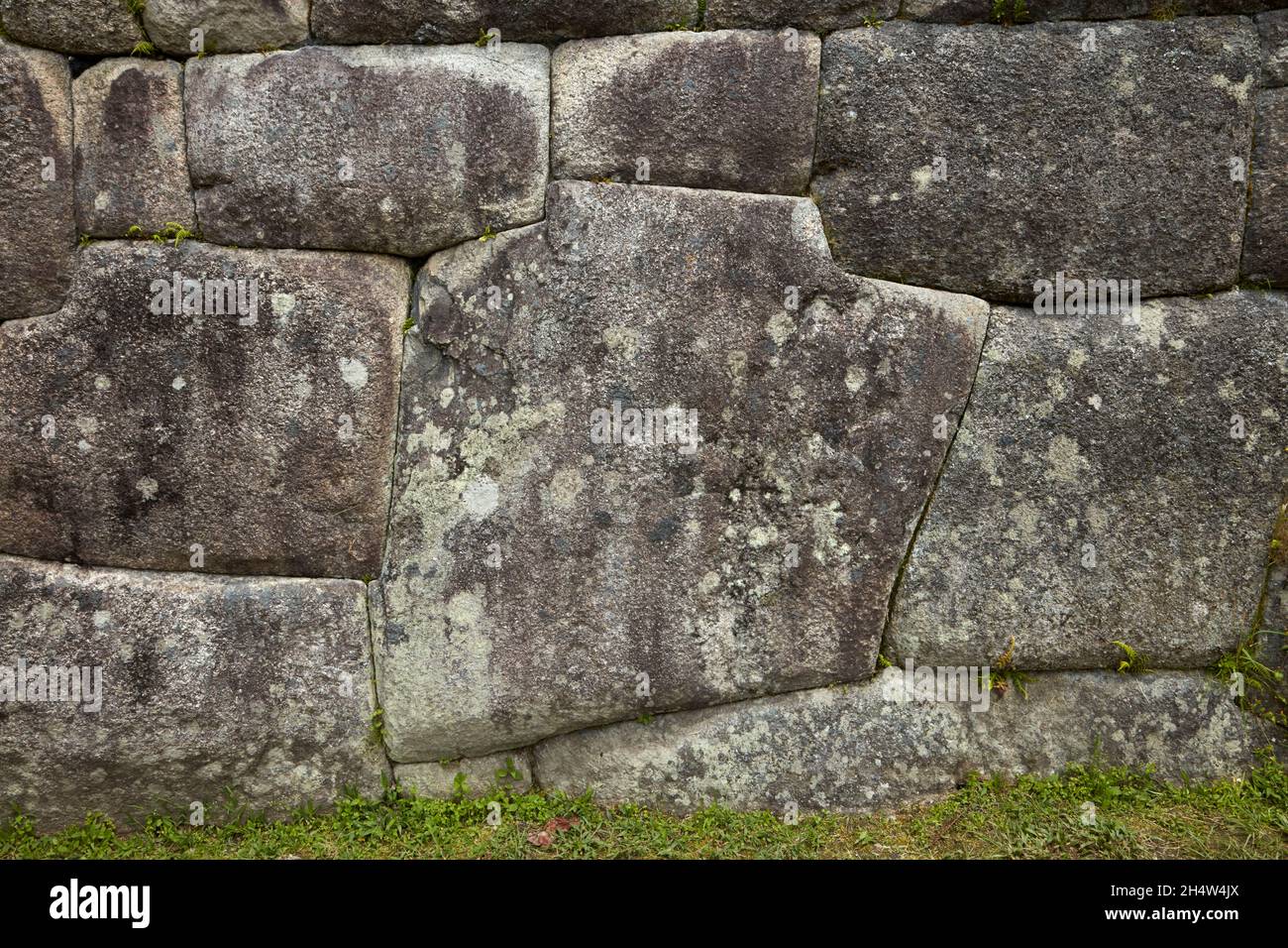 Stonework at the historic ruins of Inca city at Winaywayna, on the Inca ...