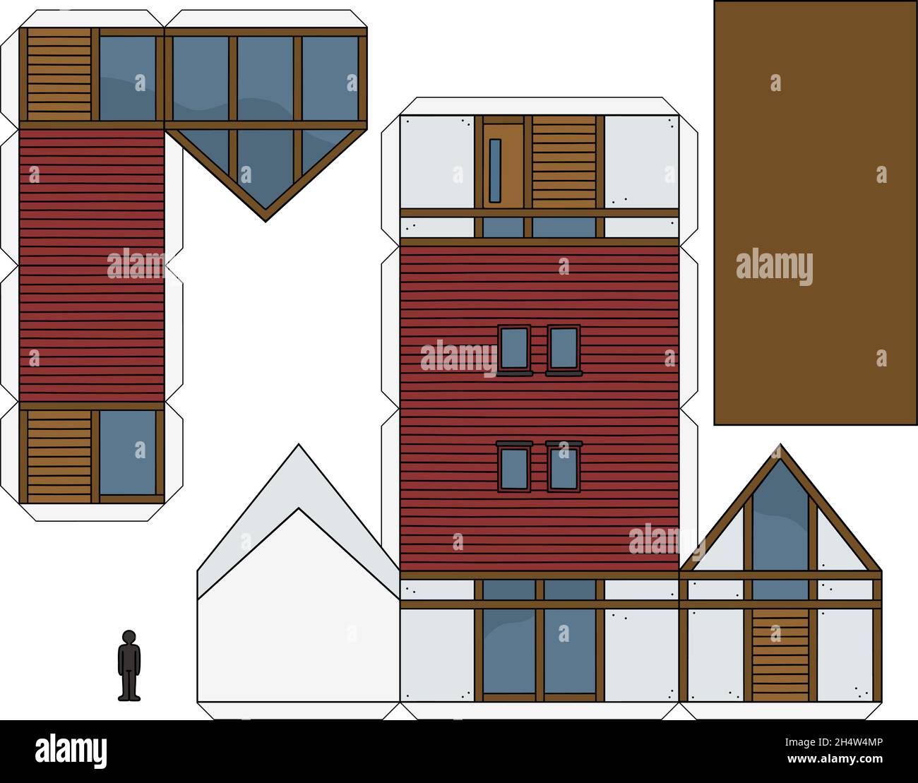 The paper model of a modern design house Stock Vector Image & Art - Alamy