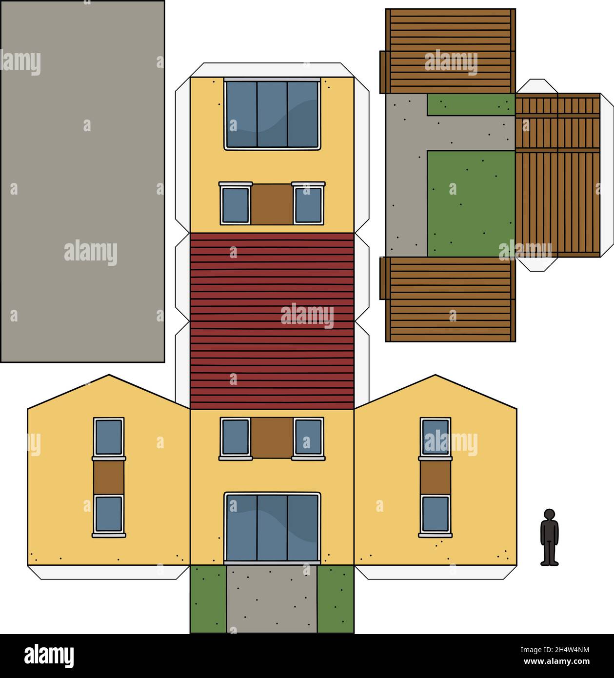 The paper model of a modern small house Stock Vector Image & Art - Alamy