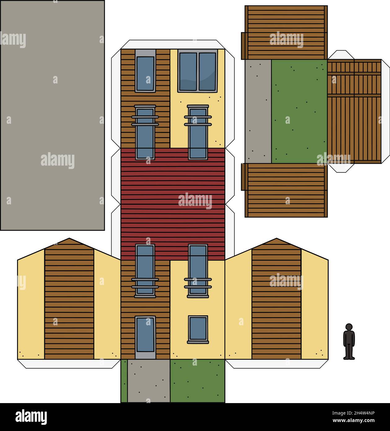 The paper model of a modern small house Stock Vector Image & Art - Alamy