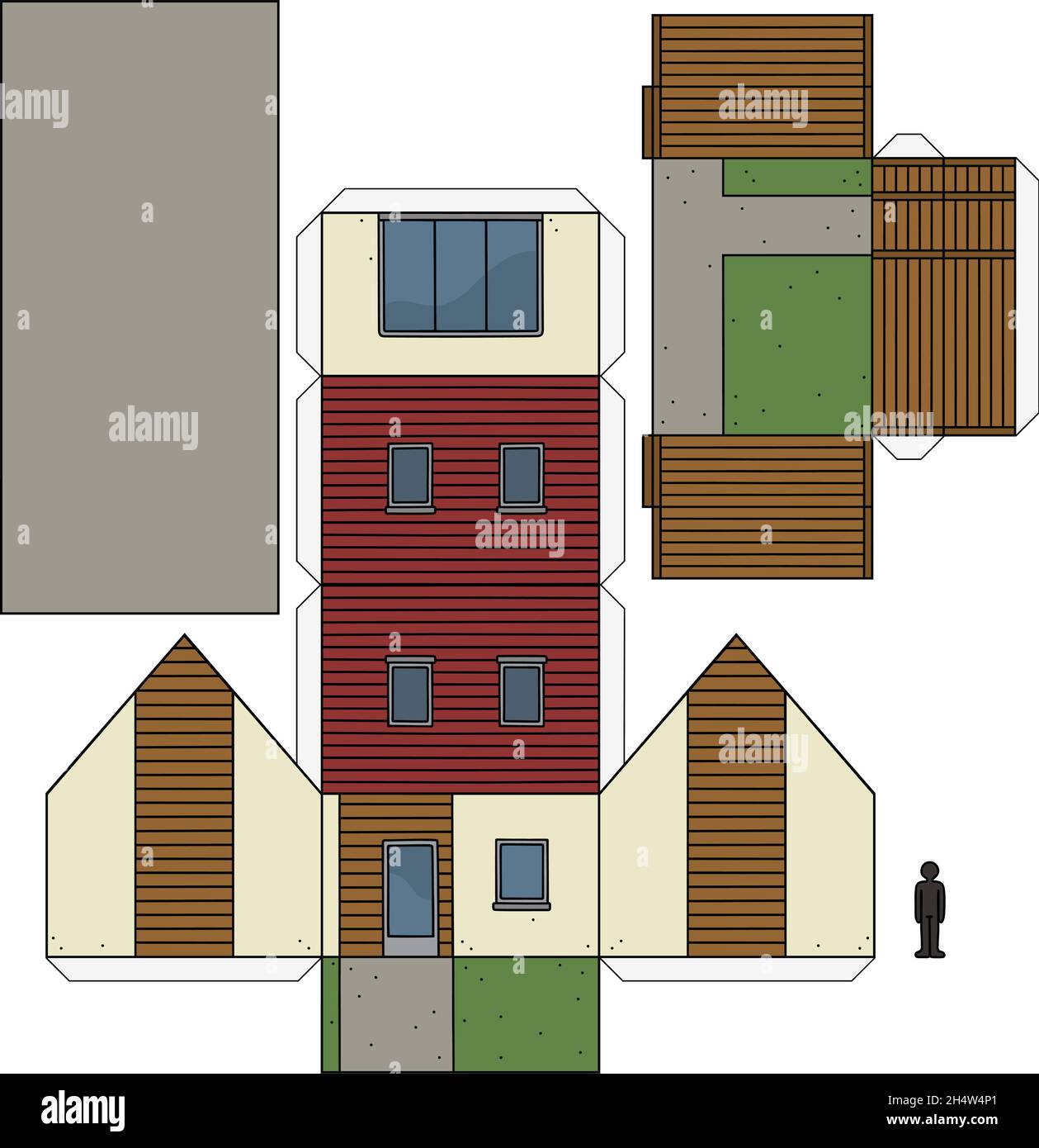 The paper model of a modern small house Stock Vector Image & Art - Alamy