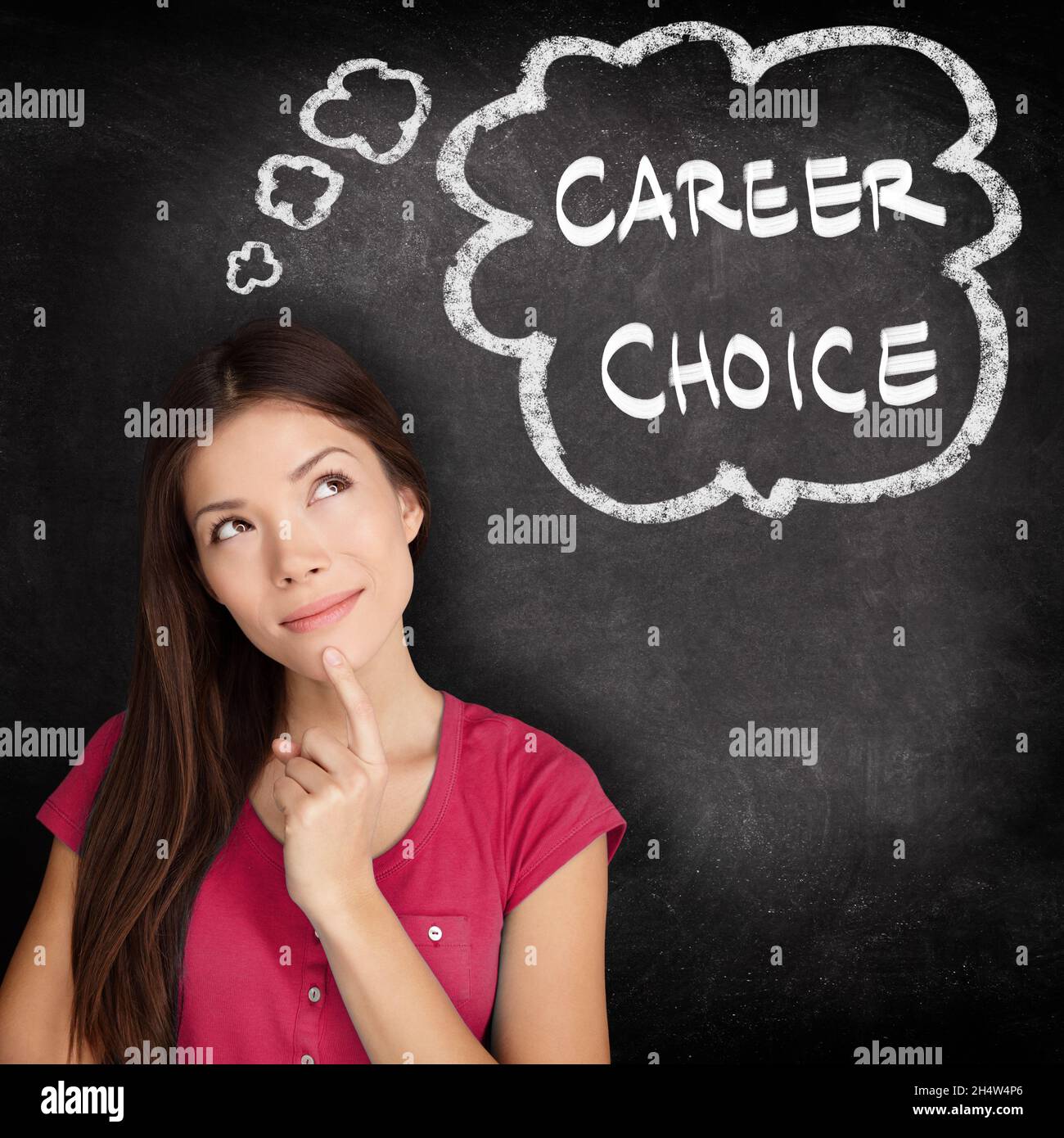 Career choice student thinking of choosing a job and profession pensive ...