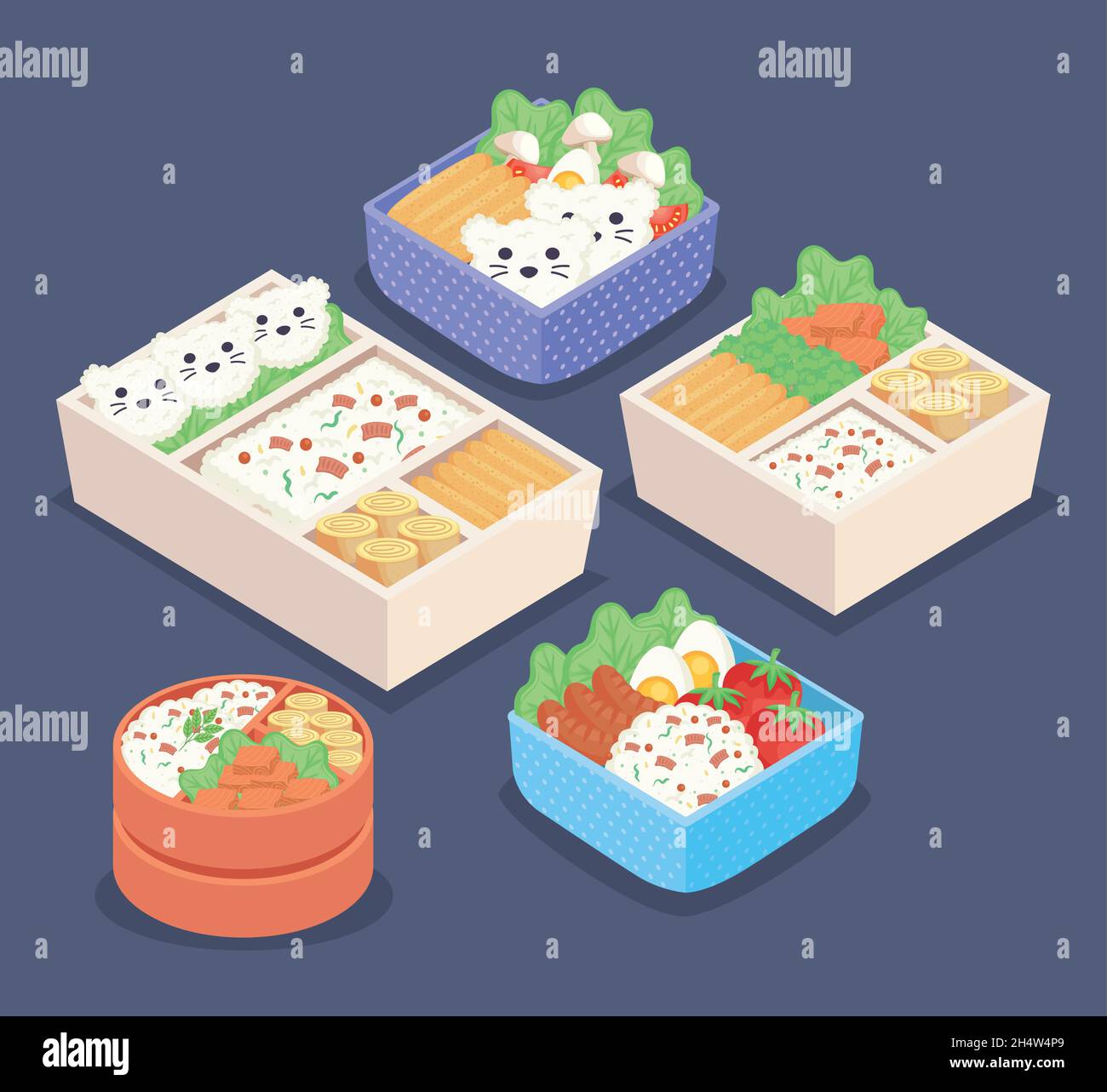 five bento box icons Stock Vector Image & Art - Alamy