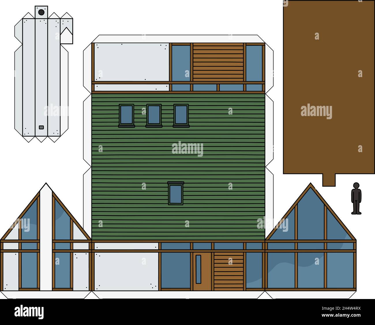 The paper model of a modern design house Stock Vector Image & Art - Alamy