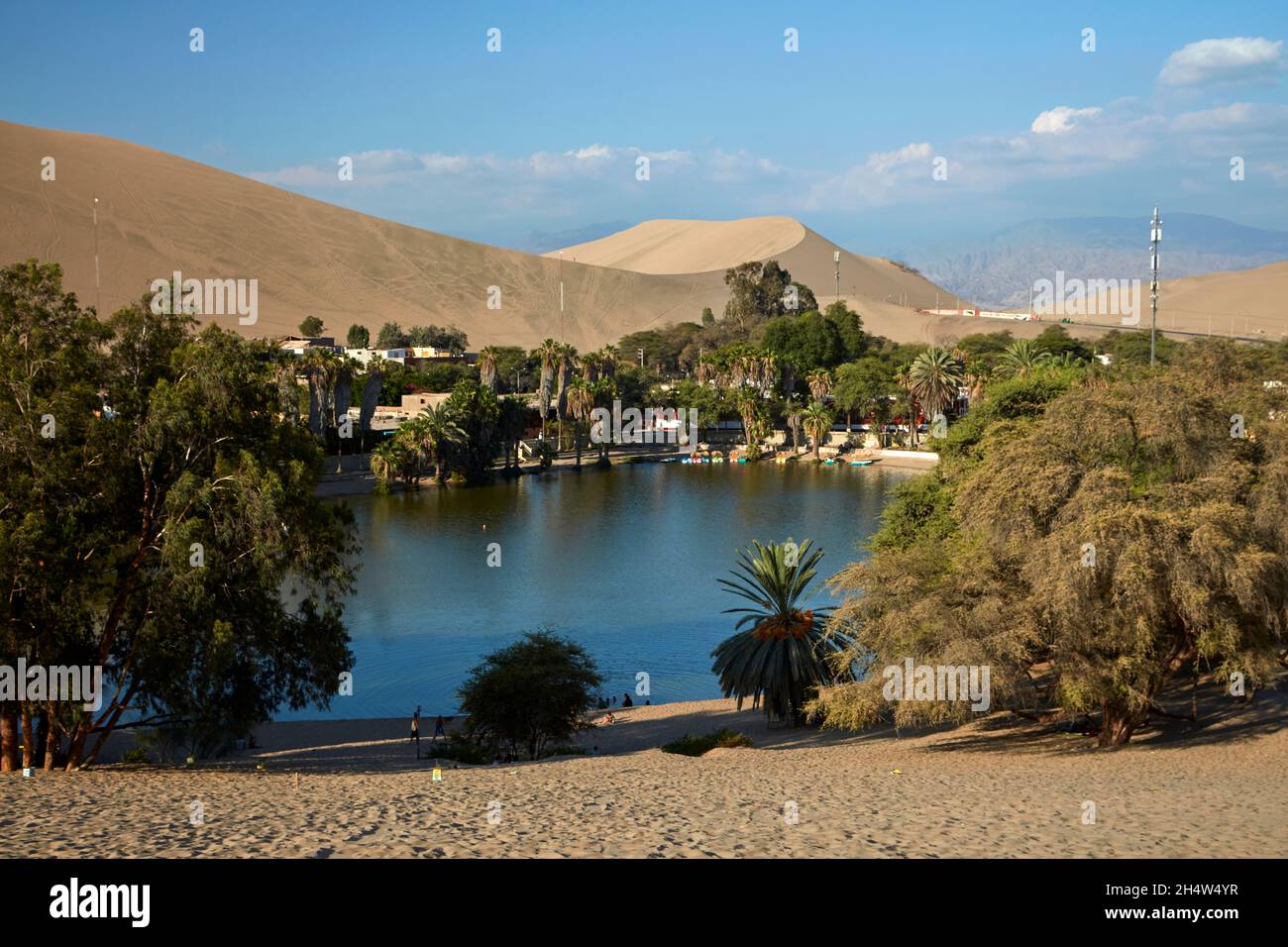 Huacachina Oasis and dunes, near Ica, Peru, South America Stock Photo ...