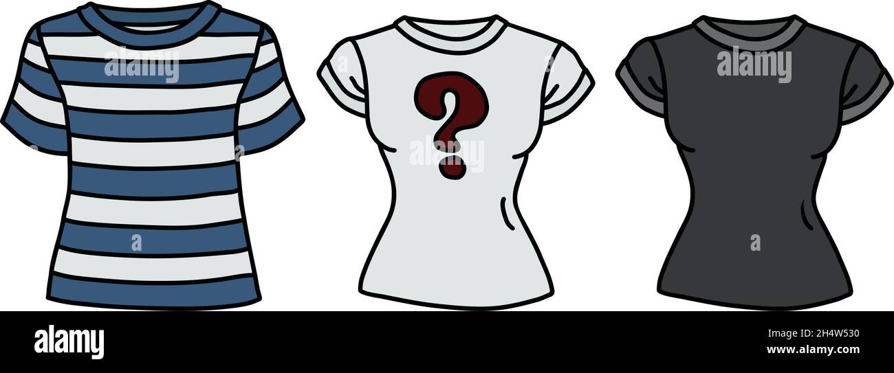 The vectorized hand drawing of three funny shirts Stock Vector Image ...