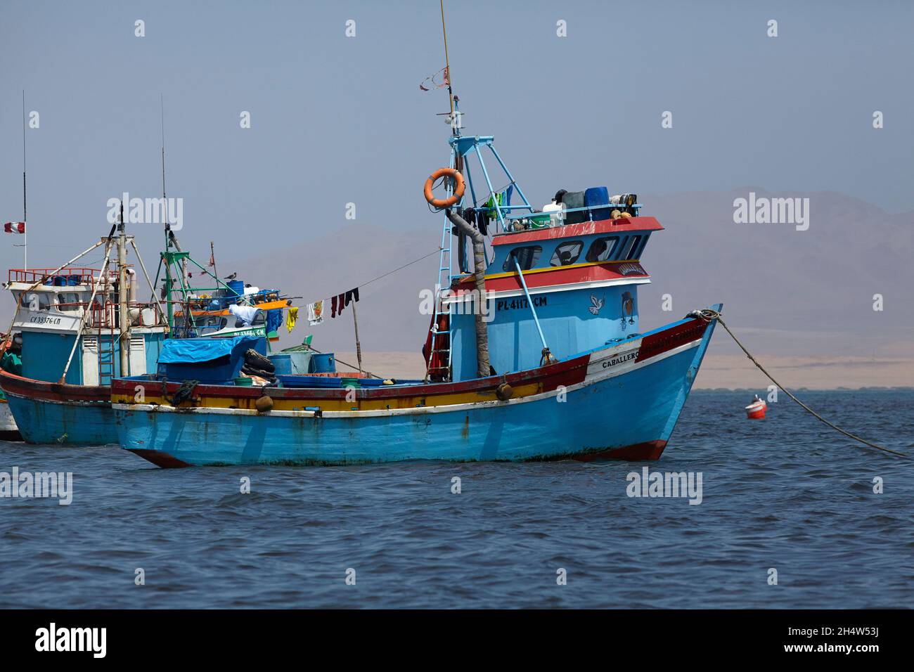 Fishing boats, Paracas, Pisco Province, Ica Region, Peru, South America ...