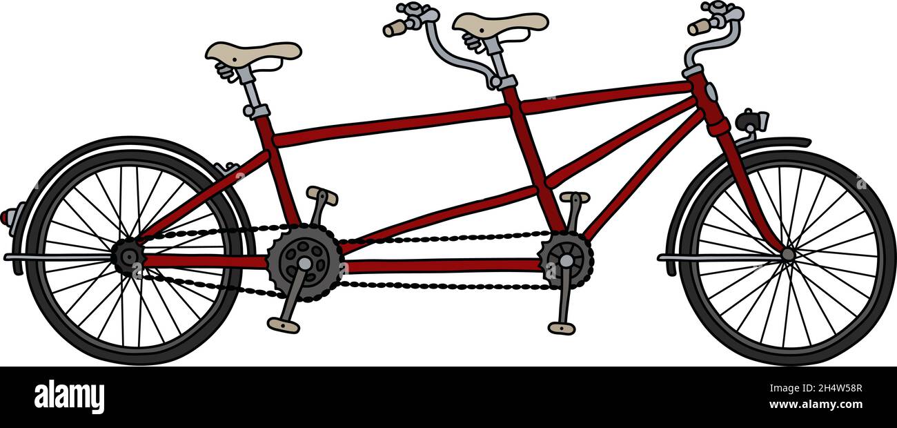 Vintage Tandem Bicycle Drawing