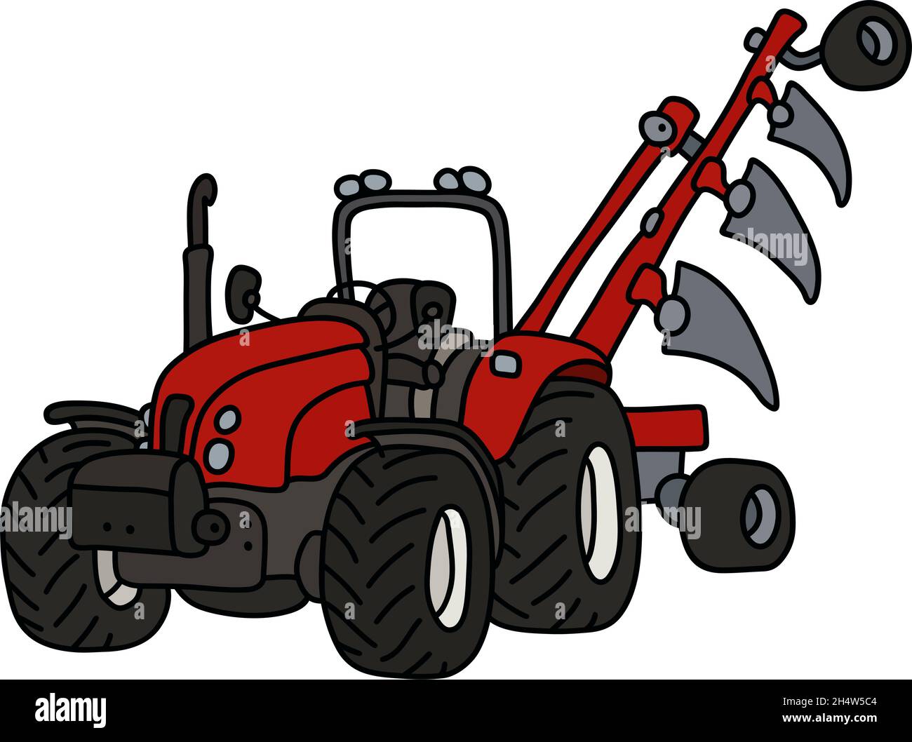 Tractor With Plow Blade Stock Vector Images - Alamy