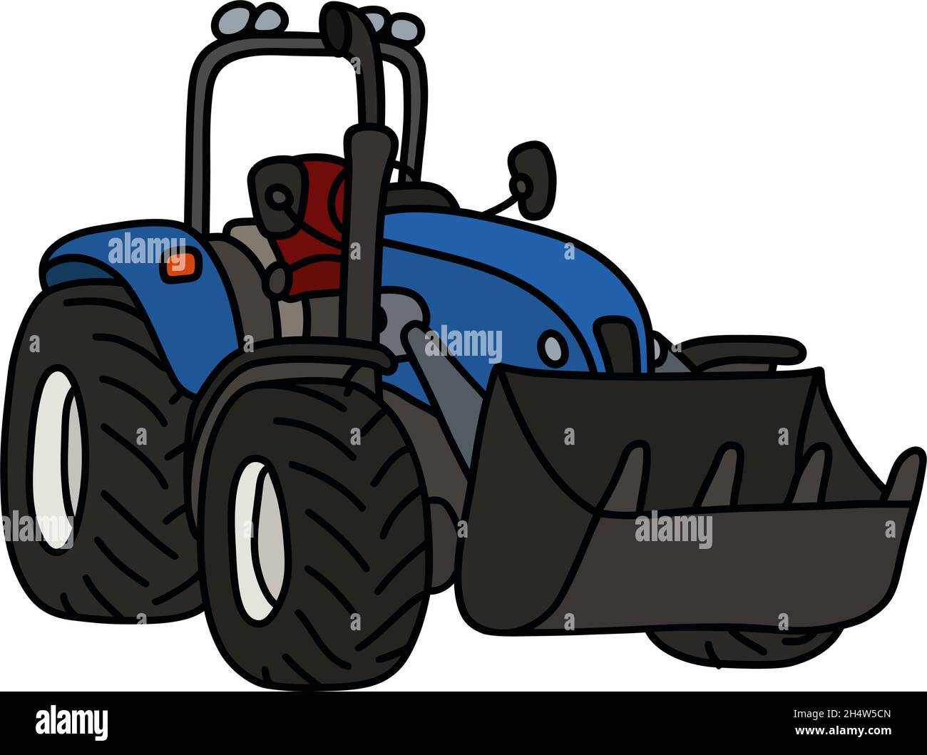 The hand drawing of a blue small open loader Stock Vector Image & Art ...