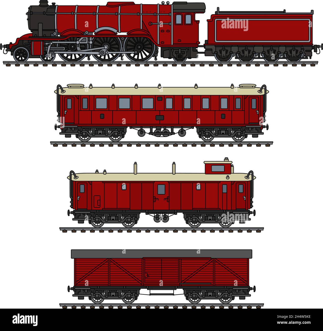 Red hand rail Stock Vector Images - Alamy