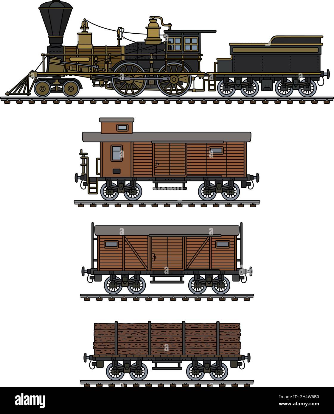 Vintage steam train west Cut Out Stock Images & Pictures - Alamy