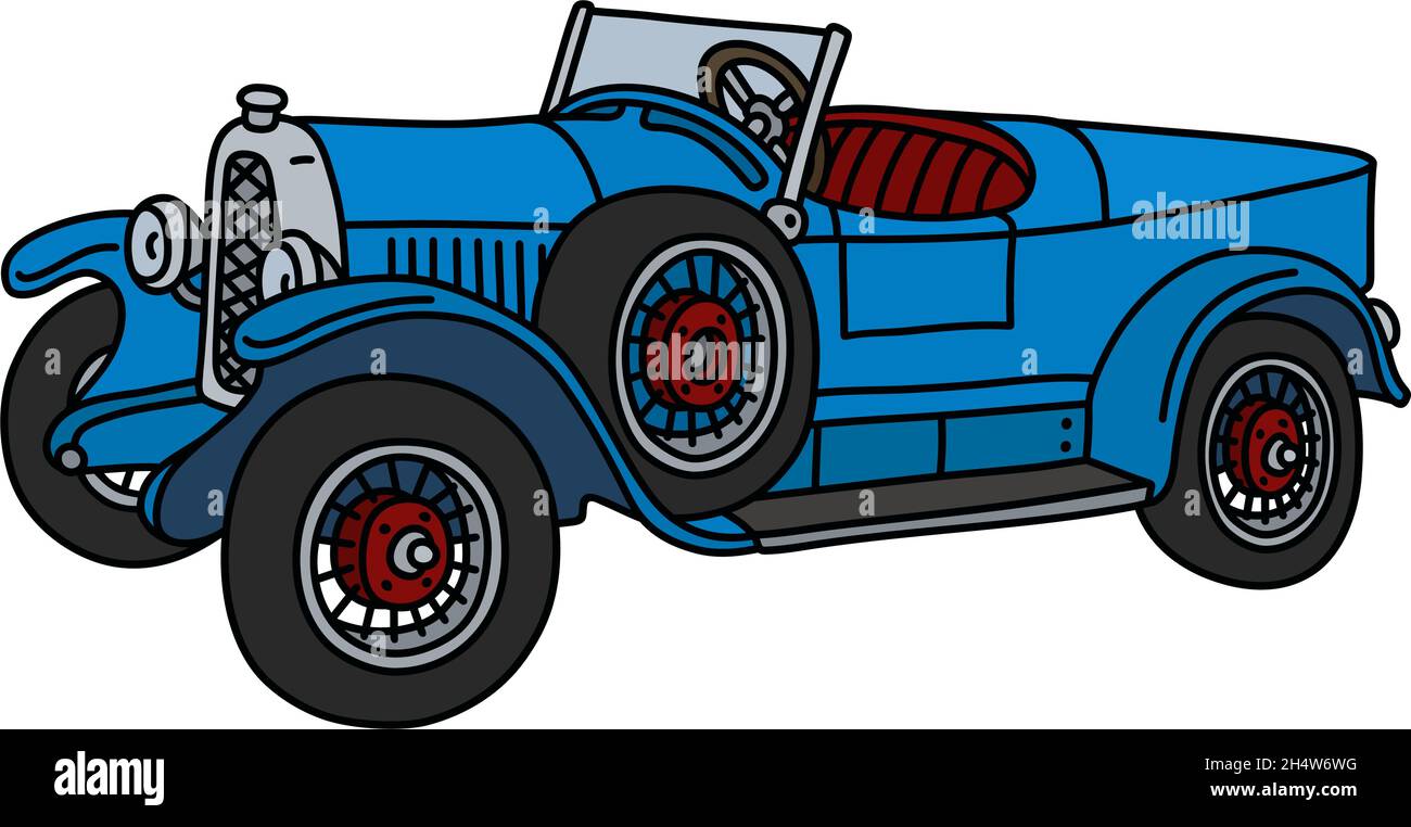 The vector illustration of a vintage blue racecar Stock Vector Image ...