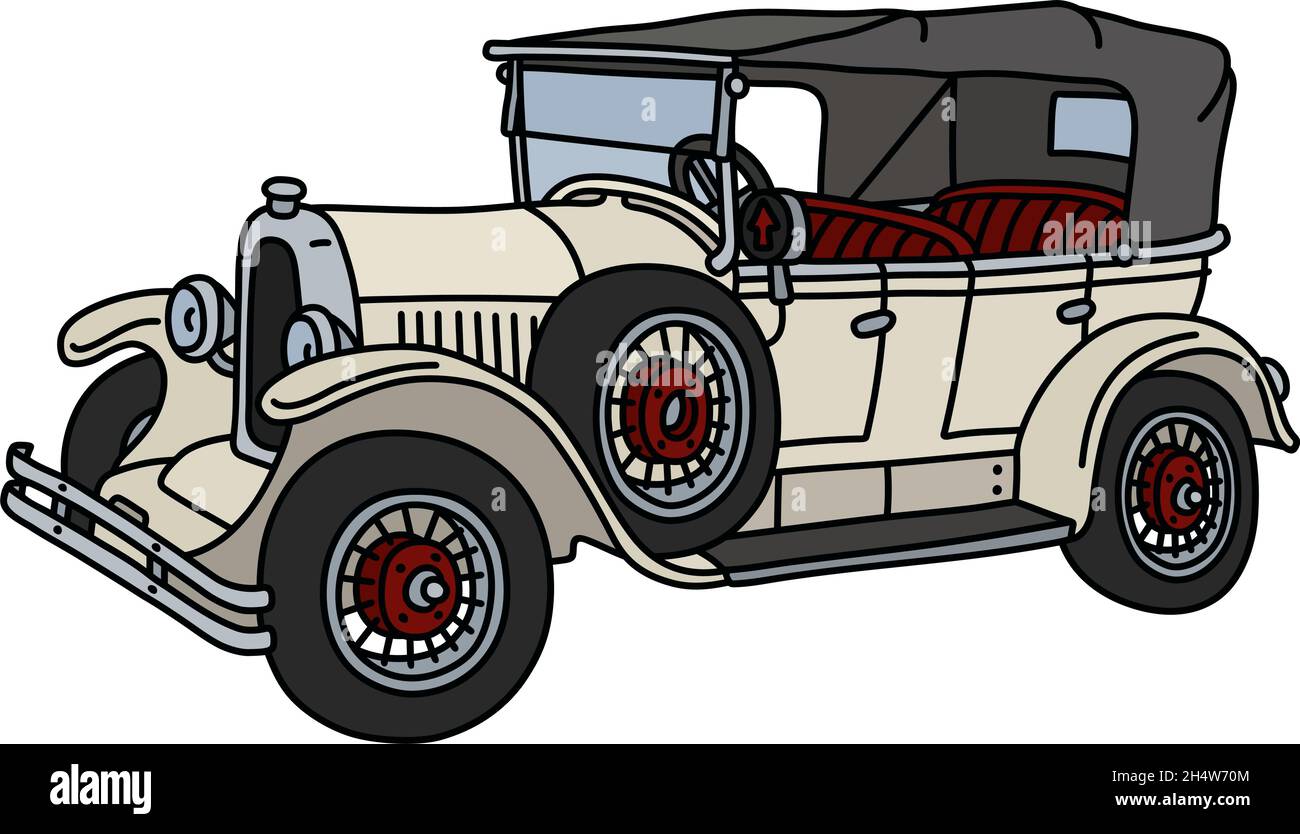 Vintage cream cabriolet hi-res stock photography and images - Alamy