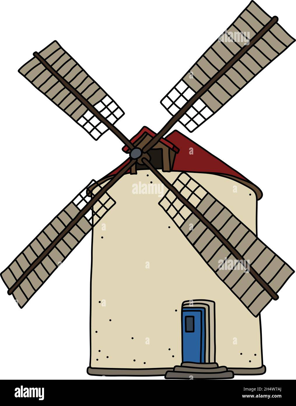 The hand drawing of an old strone windmill Stock Vector Image & Art - Alamy