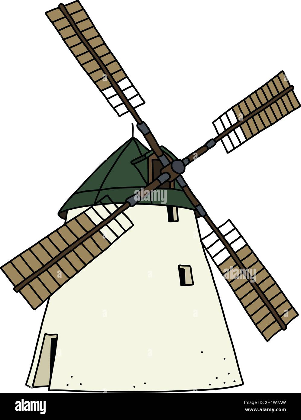The hand drawing of an old strone windmill Stock Vector Image & Art - Alamy