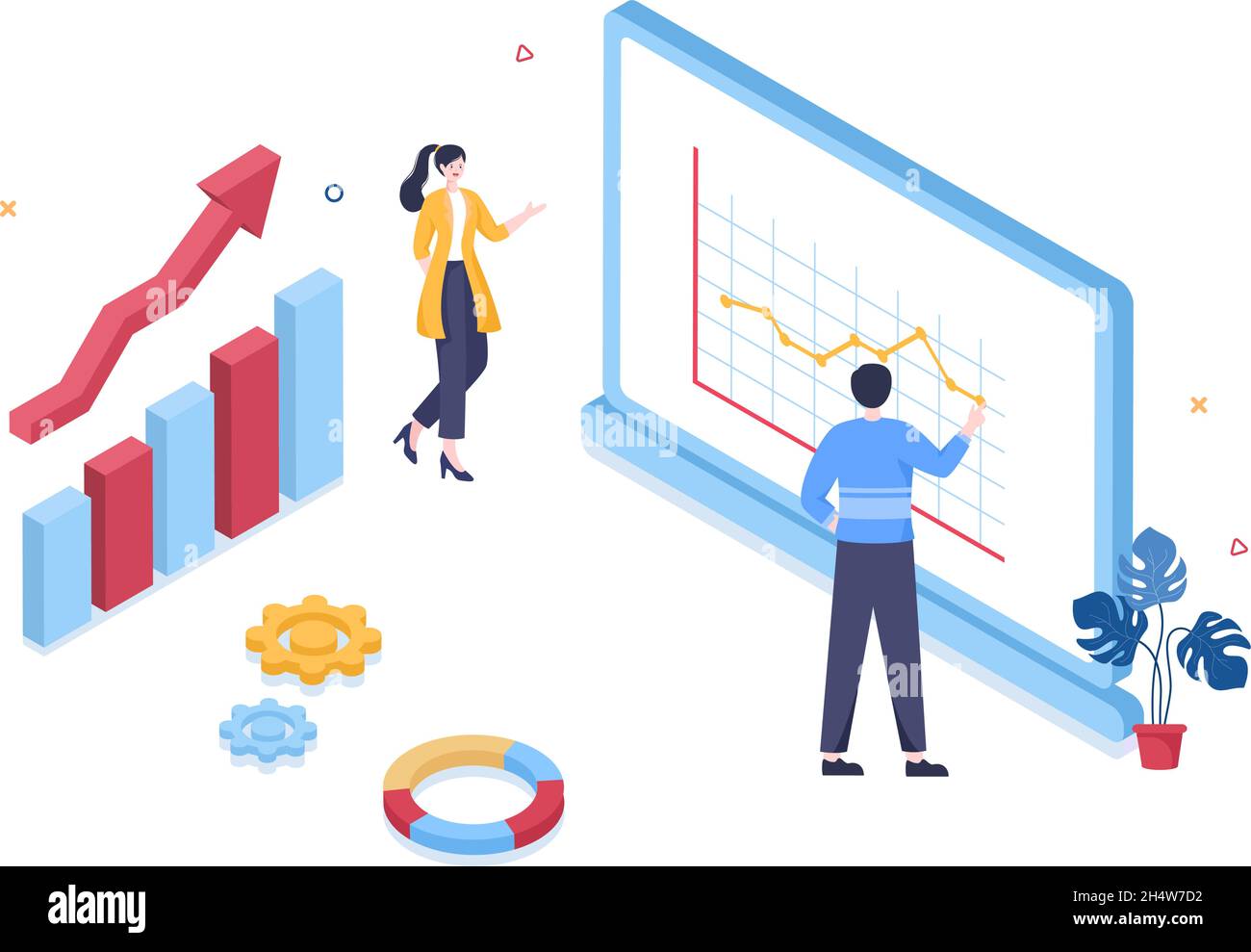 Presentation Marketing Planning Cartoon Vector Illustration ...