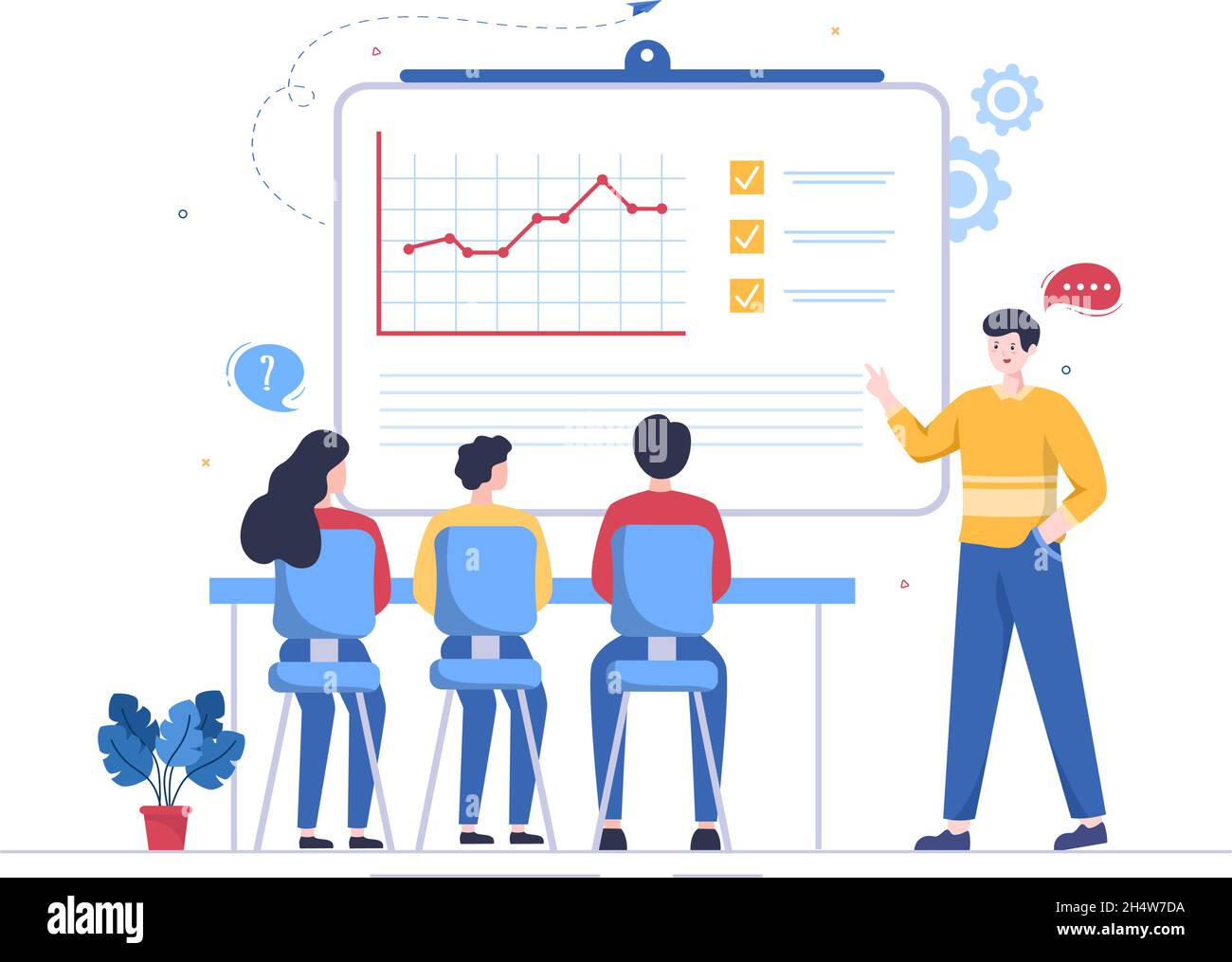 Presentation Marketing Planning Cartoon Vector Illustration ...