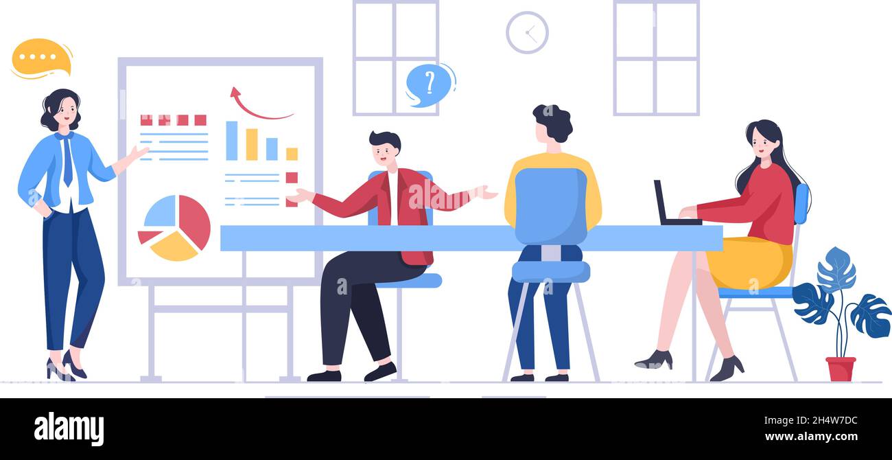 Presentation Marketing Planning Cartoon Vector Illustration ...