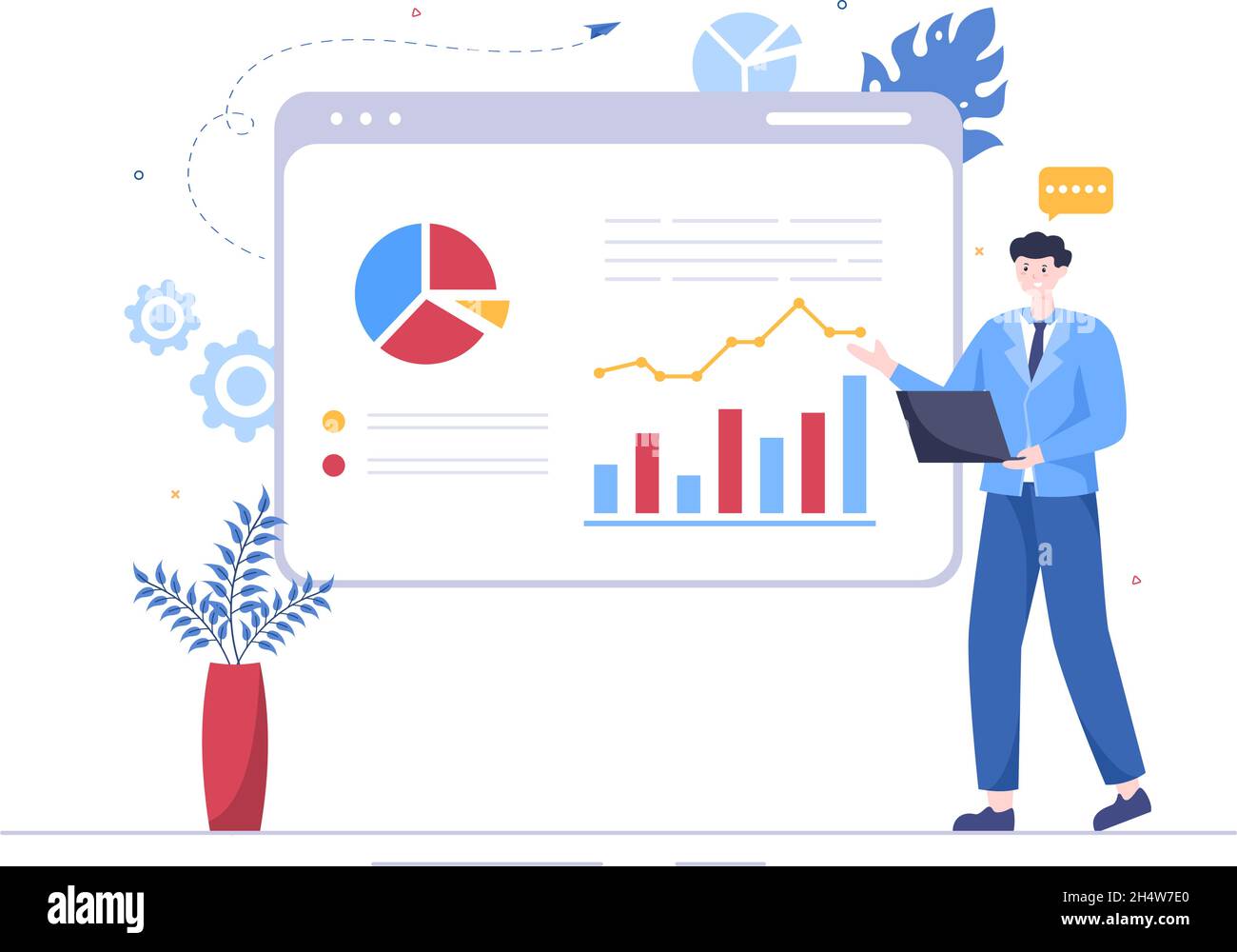 Presentation Marketing Planning Cartoon Vector Illustration ...